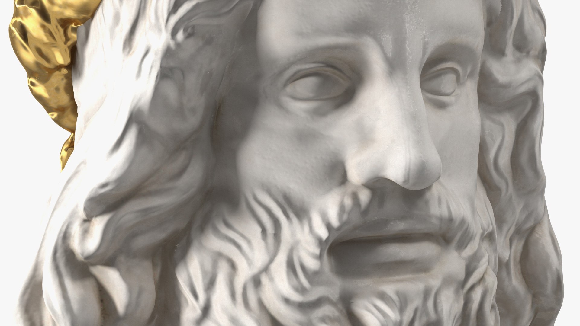 Zeus Head With Gold Wreath Sculpture Model - TurboSquid 1839428