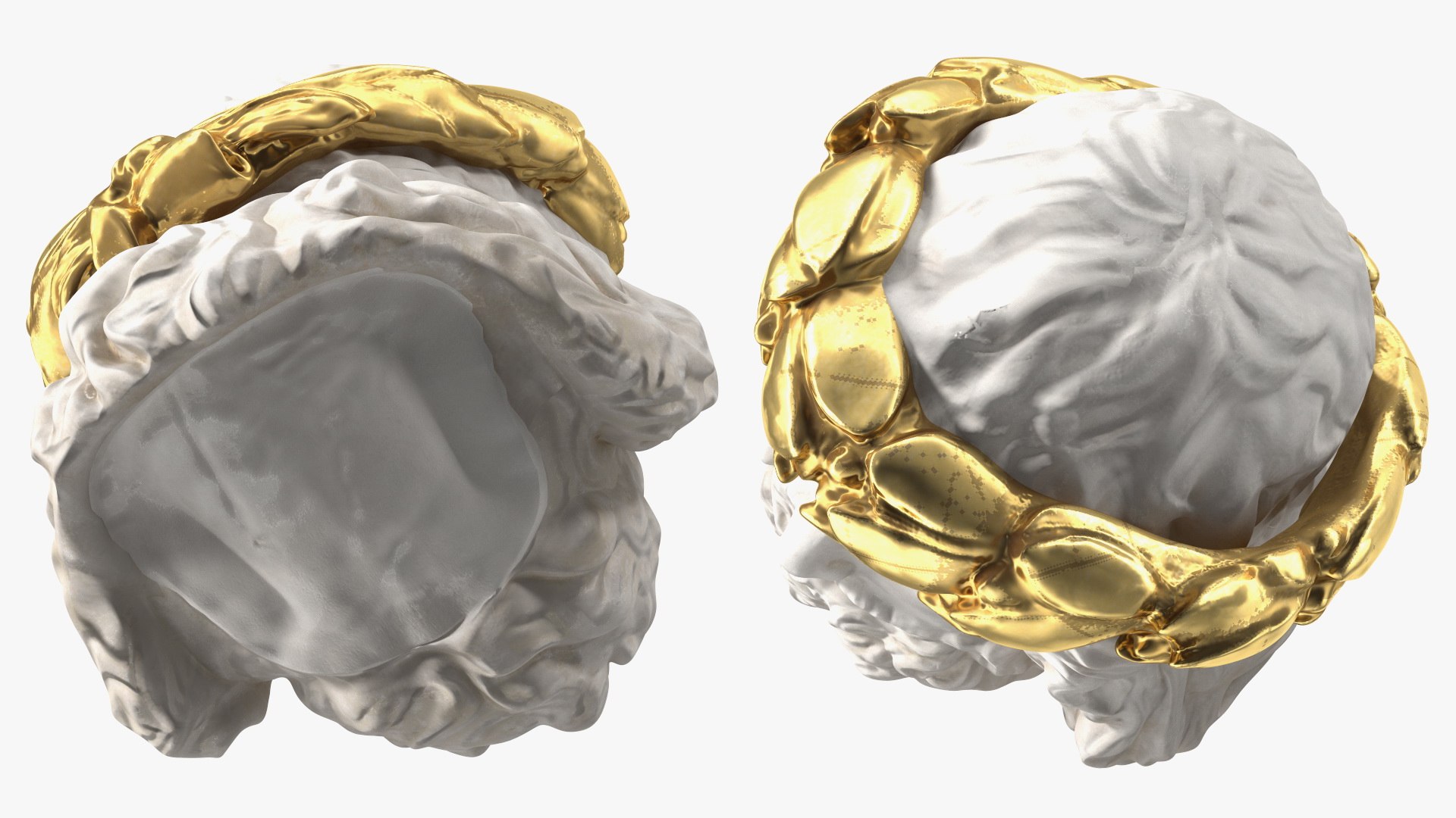Zeus Head With Gold Wreath Sculpture Model - TurboSquid 1839428