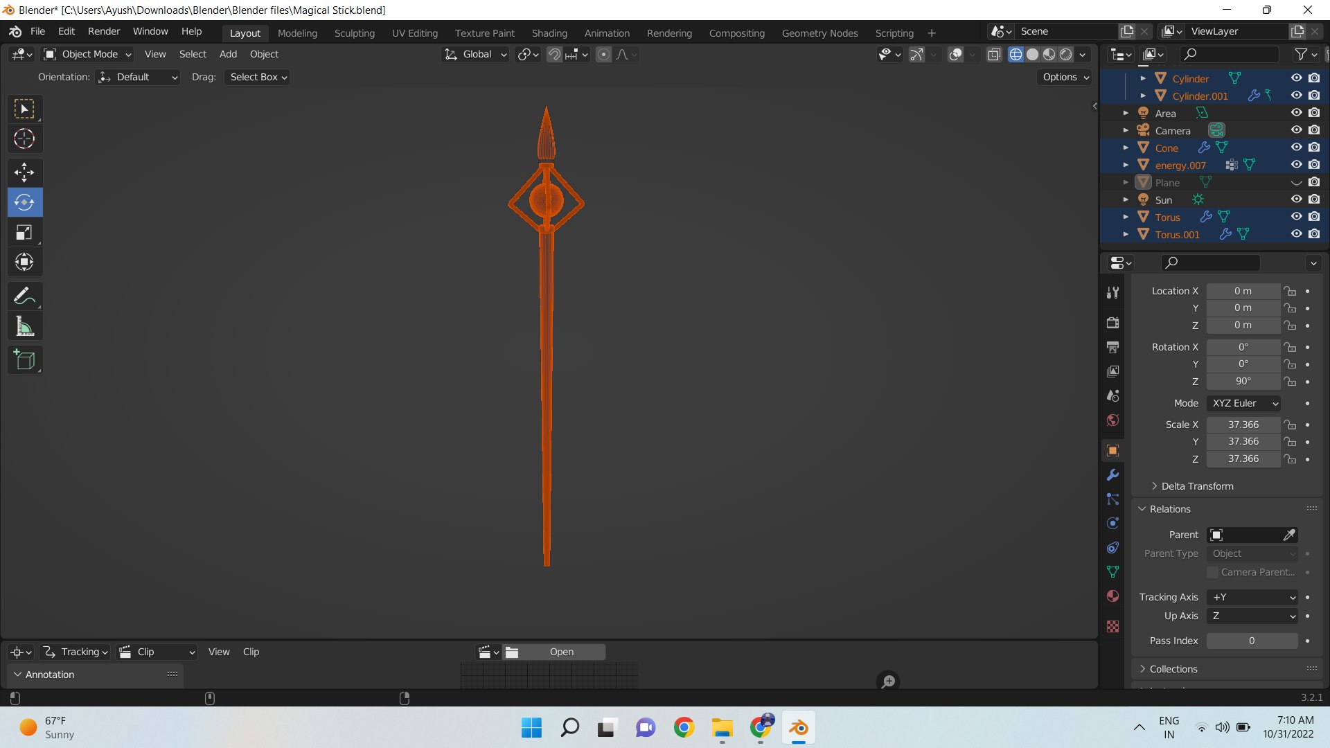 Magical Stick Or Wand 3D Model - TurboSquid 1980553