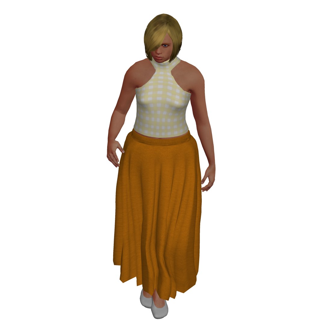 Woman Skirt Character 3D - TurboSquid 1648963
