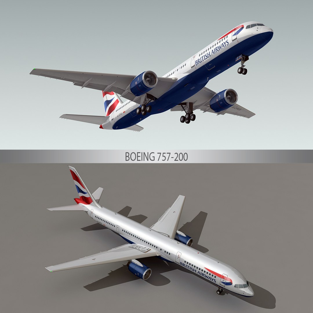 3d model of plane british airways fleet