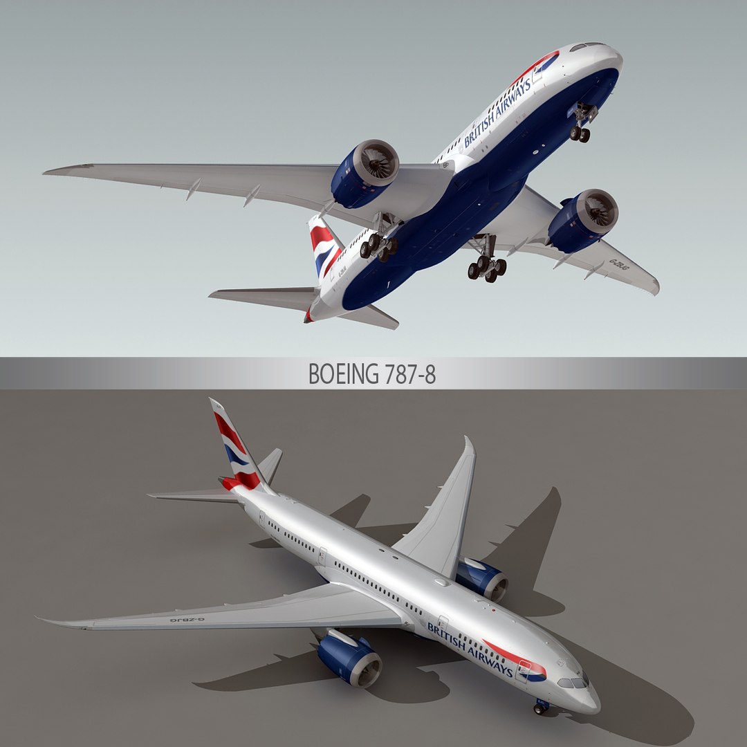 3d model of plane british airways fleet