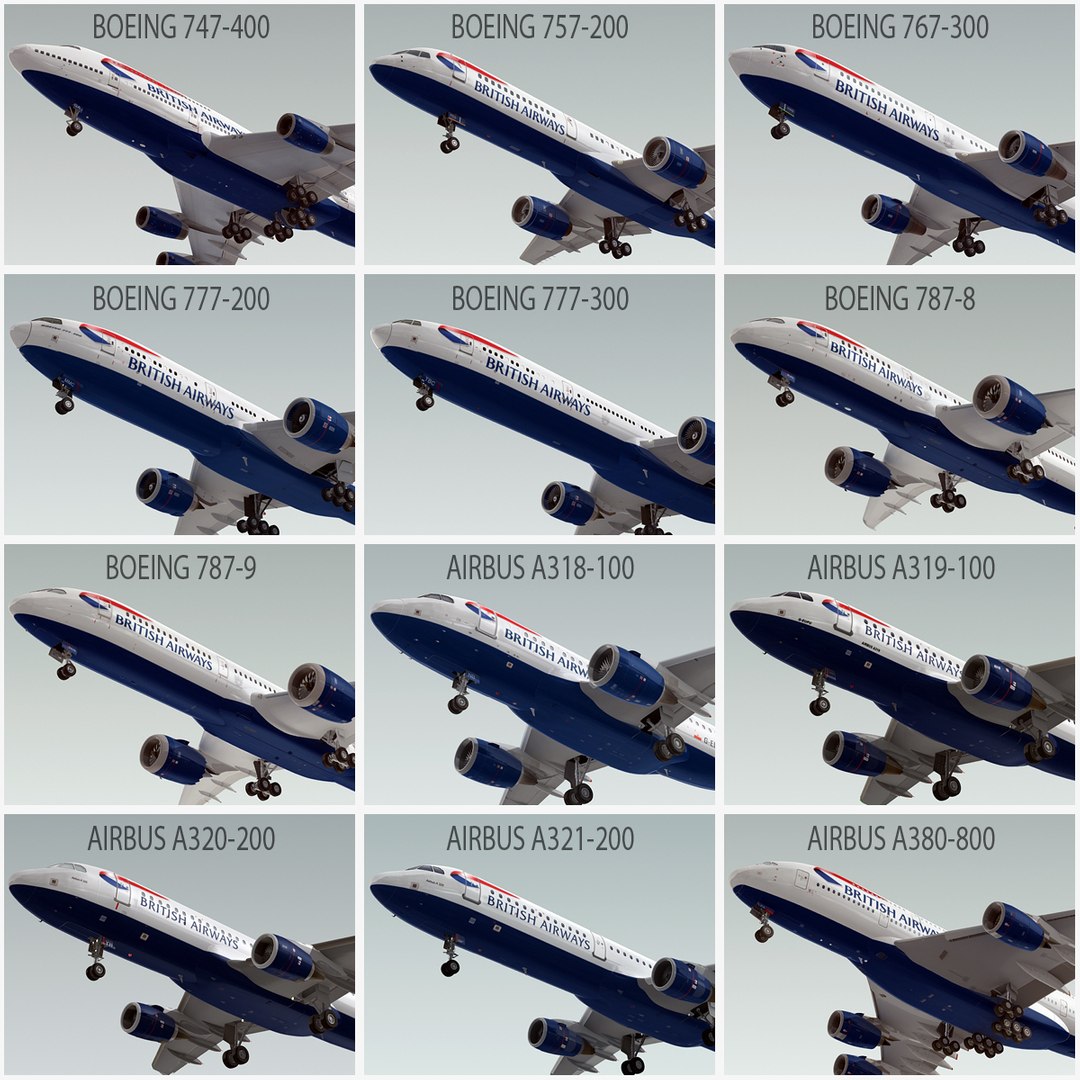 3d model of plane british airways fleet