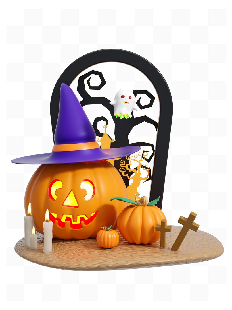 Halloween Cartoon Light Up 3D Model - TurboSquid 2053788