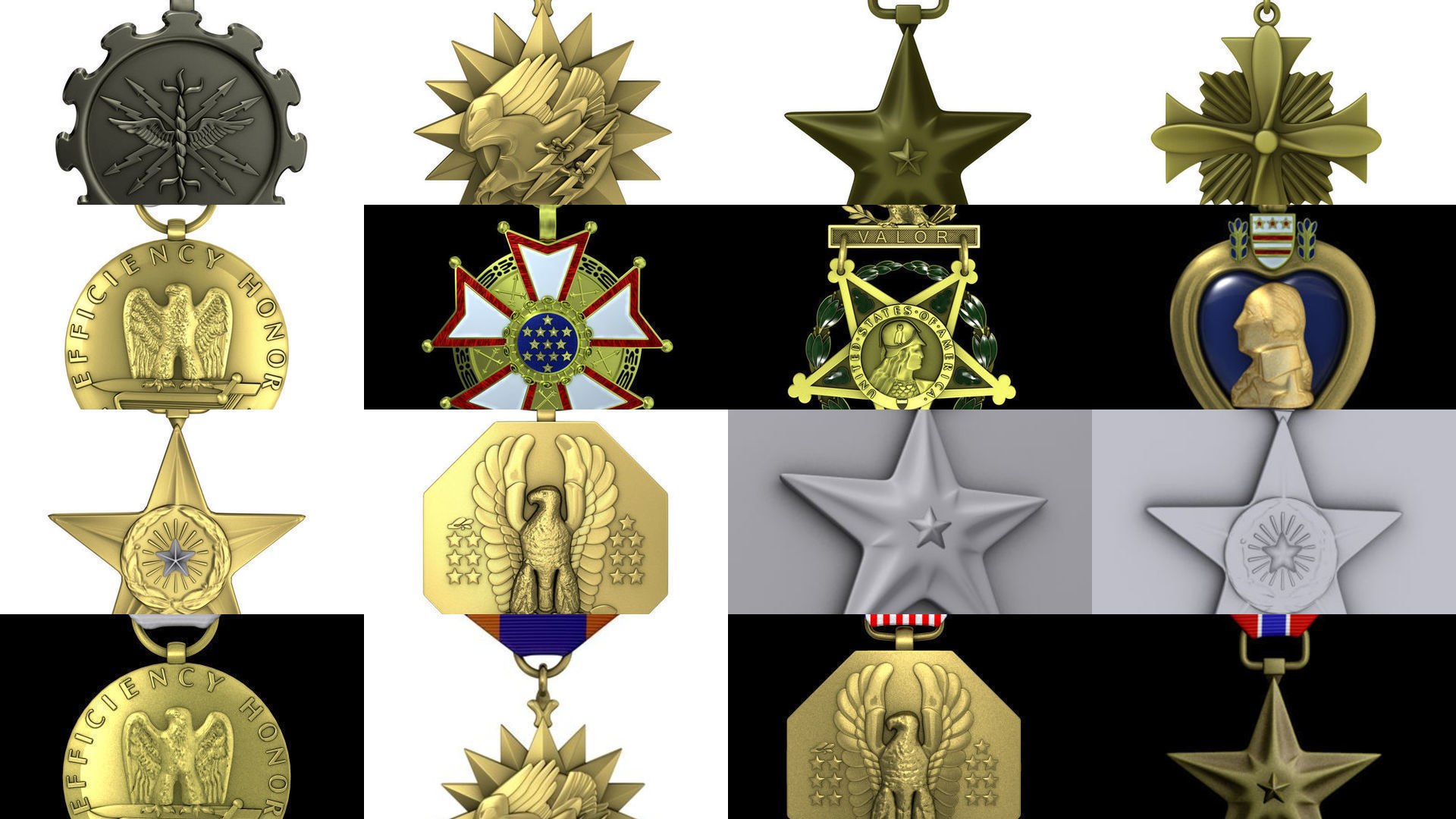 3D US Medals Set Model - TurboSquid 2195065