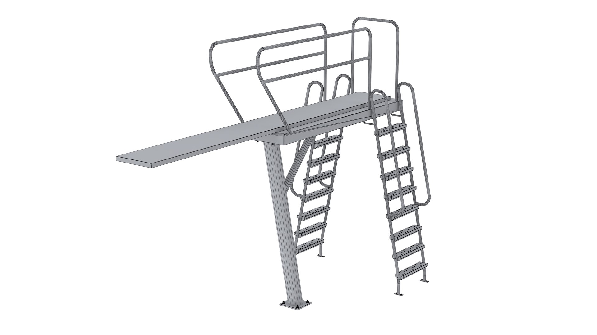 3D Pool Starting Block And Diving Board - TurboSquid 2294103