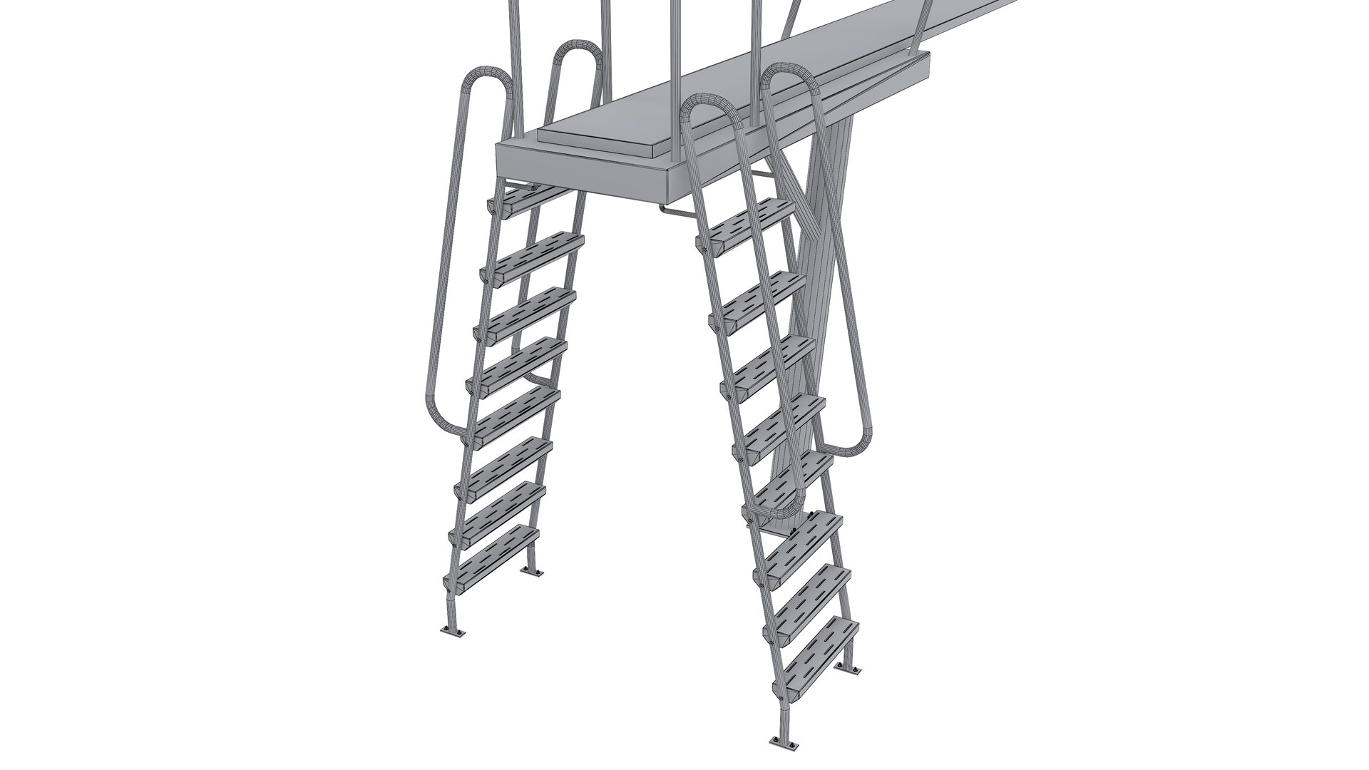 3D Pool Starting Block And Diving Board - TurboSquid 2294103