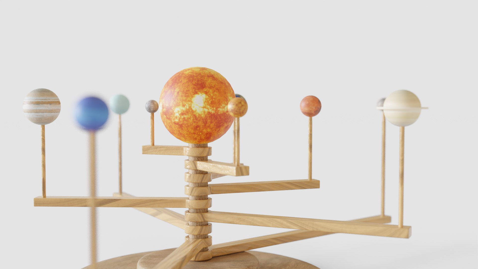 3D Wooden Solar System Model Model - TurboSquid 2126401