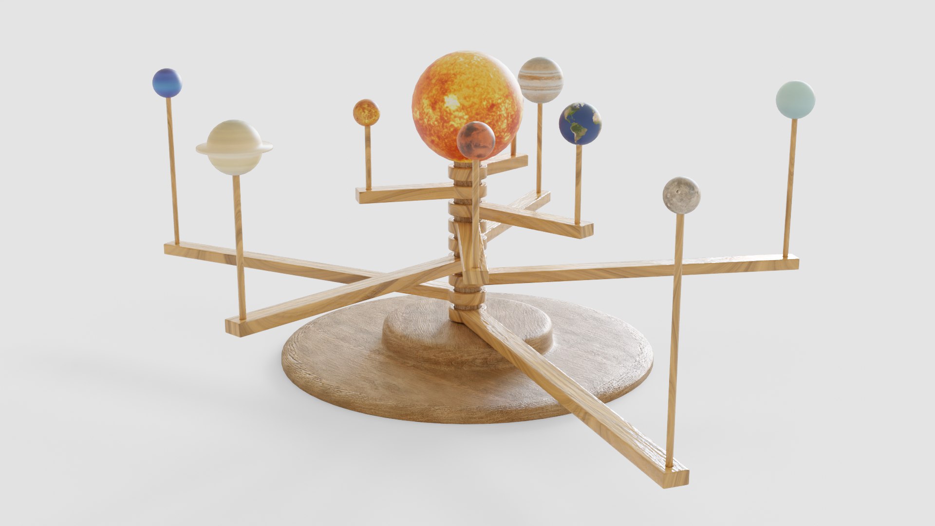 3D Wooden Solar System Model Model - TurboSquid 2126401