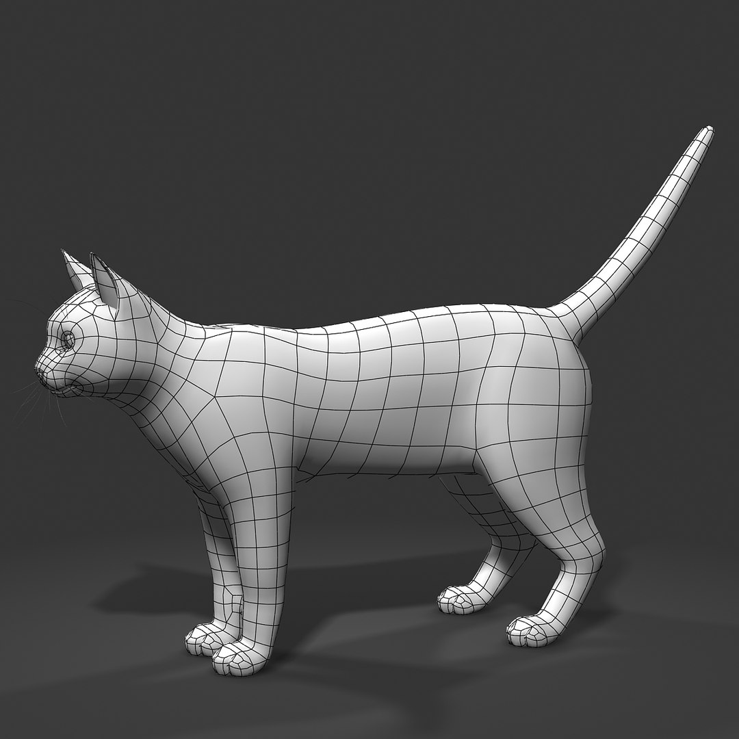 Cat Feline Obj