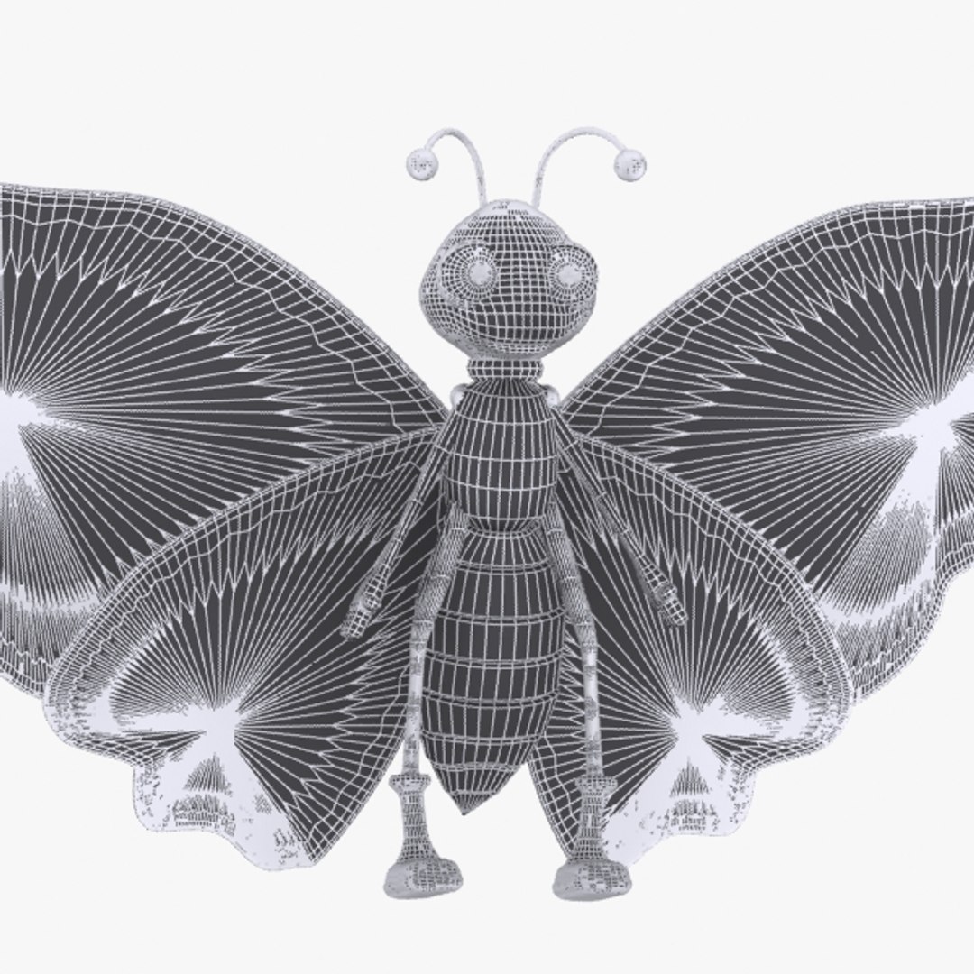 3d Model Butterfly Character Fly