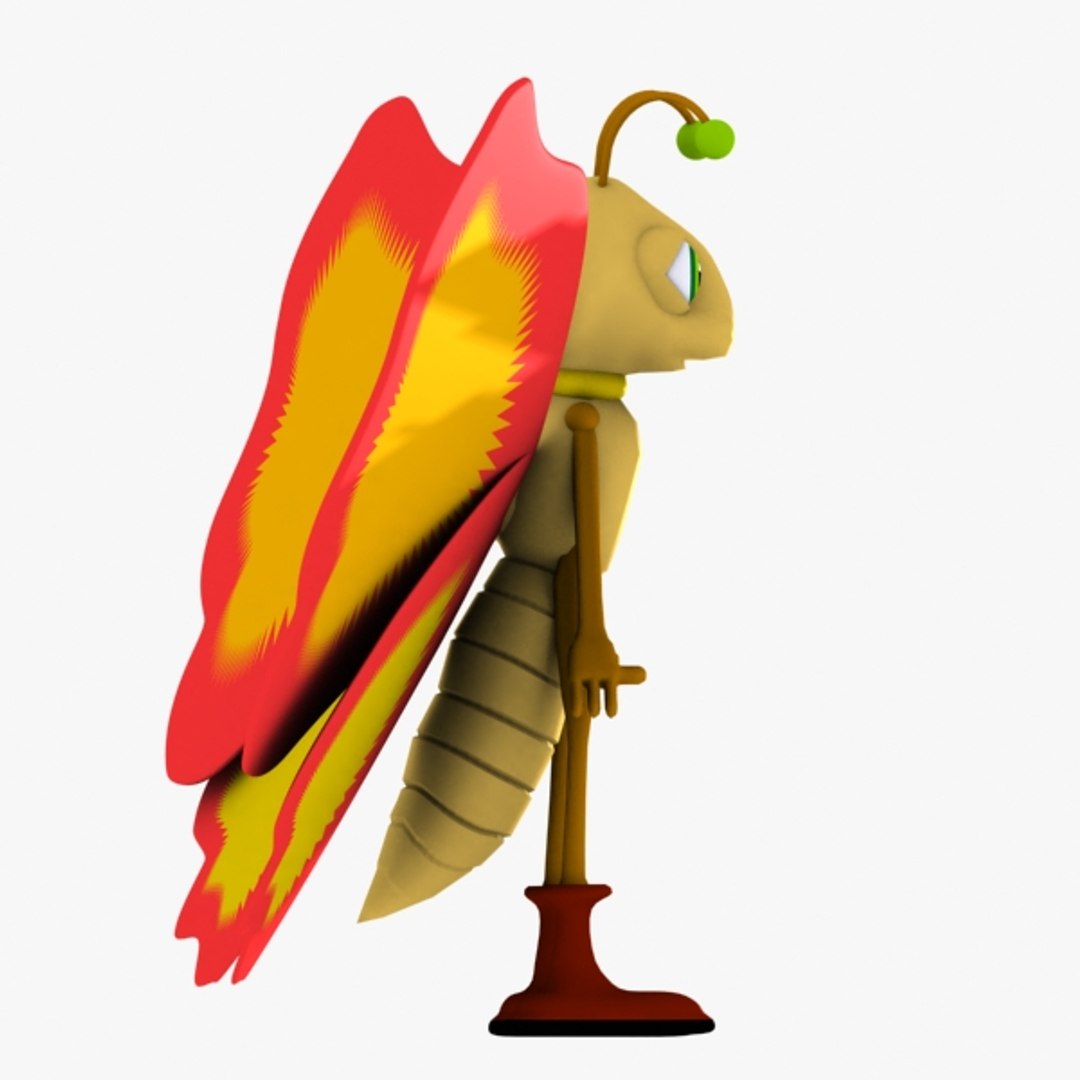 3d Model Butterfly Character Fly