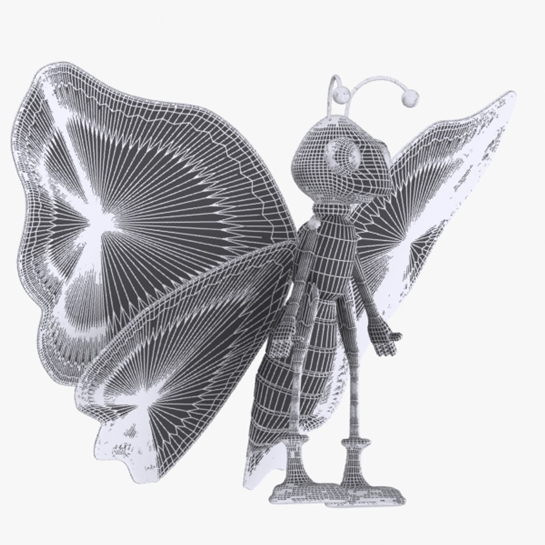 3d Model Butterfly Character Fly