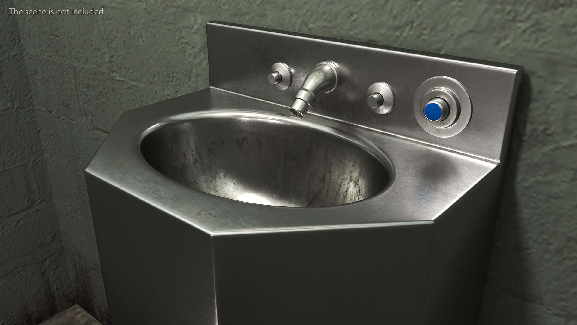 3D Dirty Stainless Steel Prison Toilet Sink Combo - TurboSquid 2111766