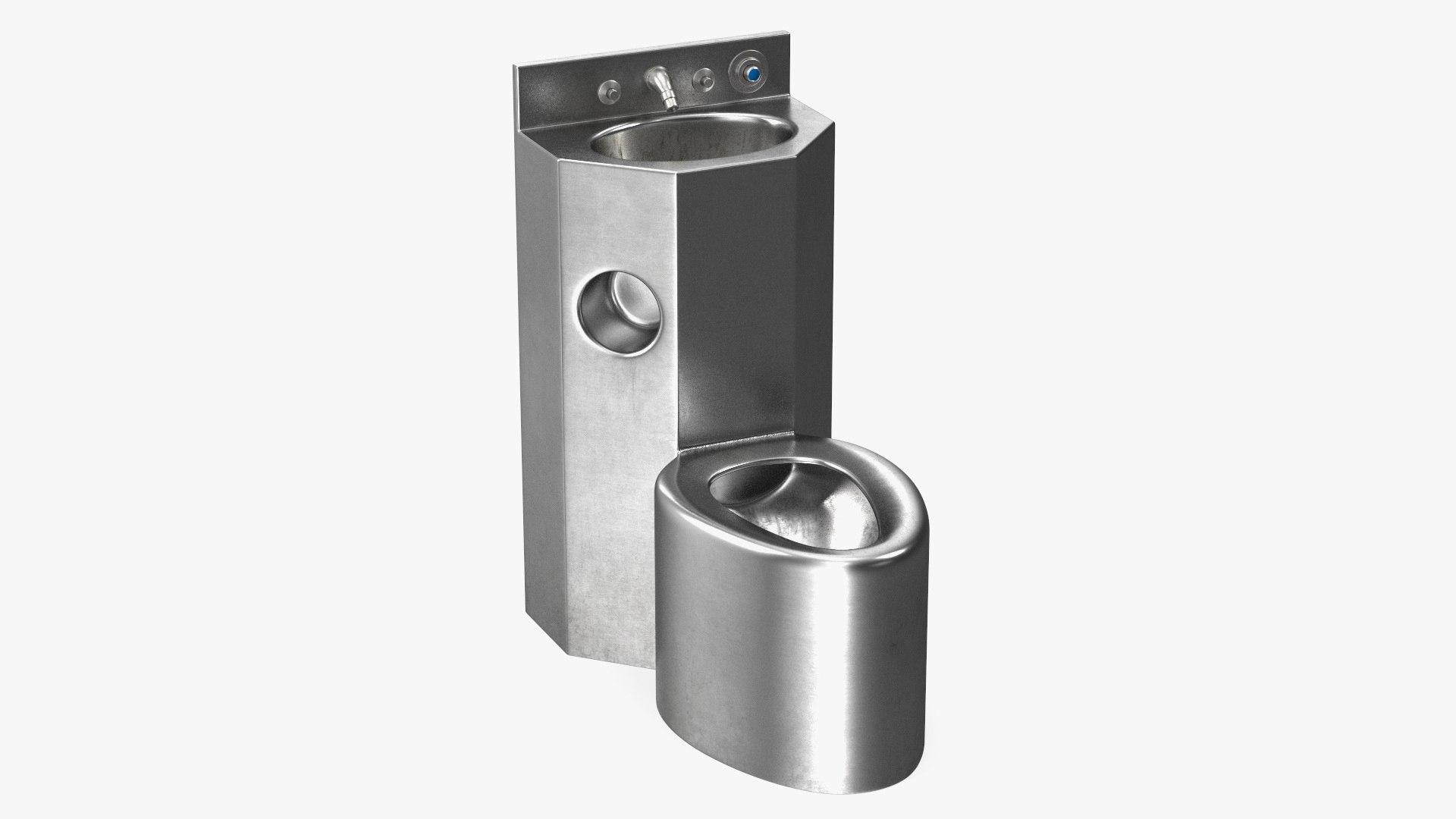 3D Dirty Stainless Steel Prison Toilet Sink Combo - TurboSquid 2111766