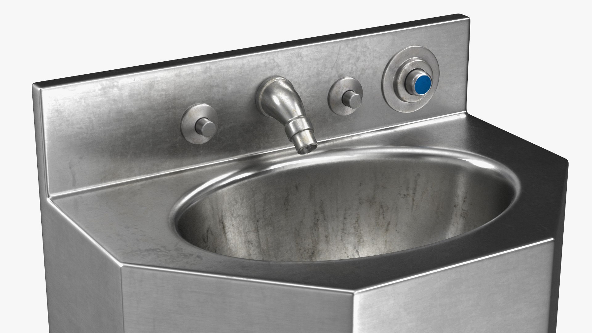 3D Dirty Stainless Steel Prison Toilet Sink Combo - TurboSquid 2111766