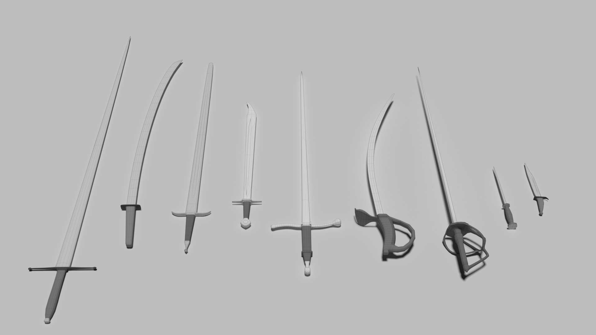 3D Swords Blades Medieval Model - TurboSquid 1329892