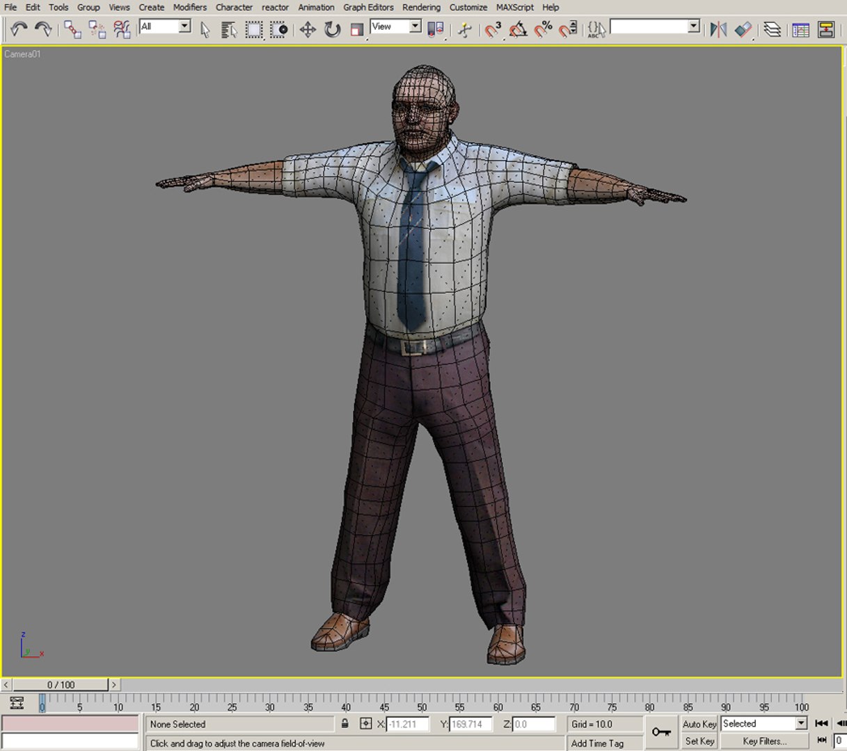 Casual Old Man 3d Model