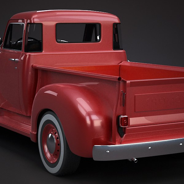 chevrolet pickup truck 1951 3d model