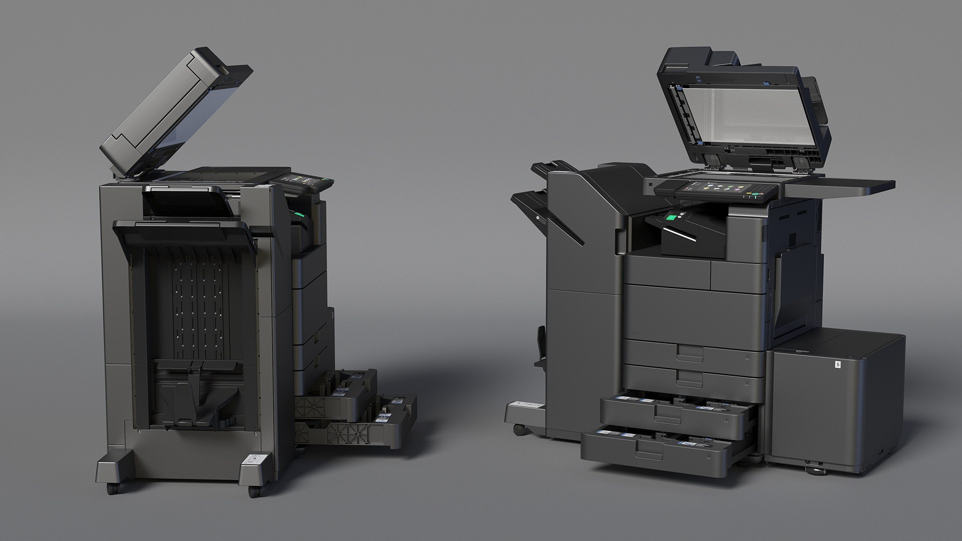 Laser MFP Black Scanner And Trays Open 3D Model - TurboSquid 2252261