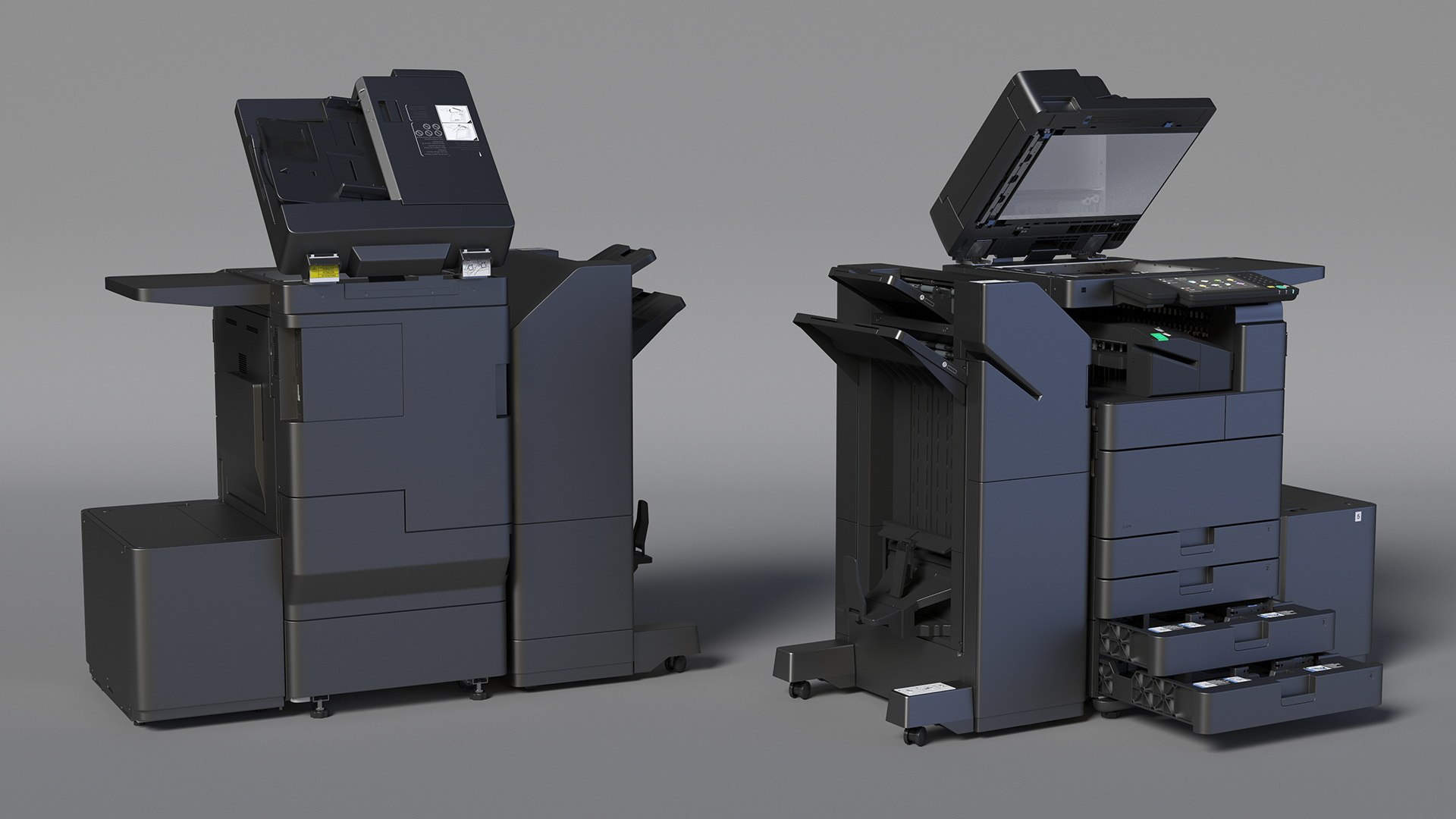 Laser MFP Black Scanner And Trays Open 3D Model - TurboSquid 2252261