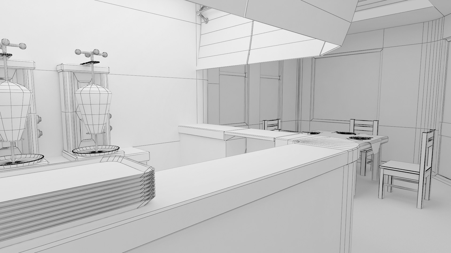 3d model cartoon shawarma restaurant