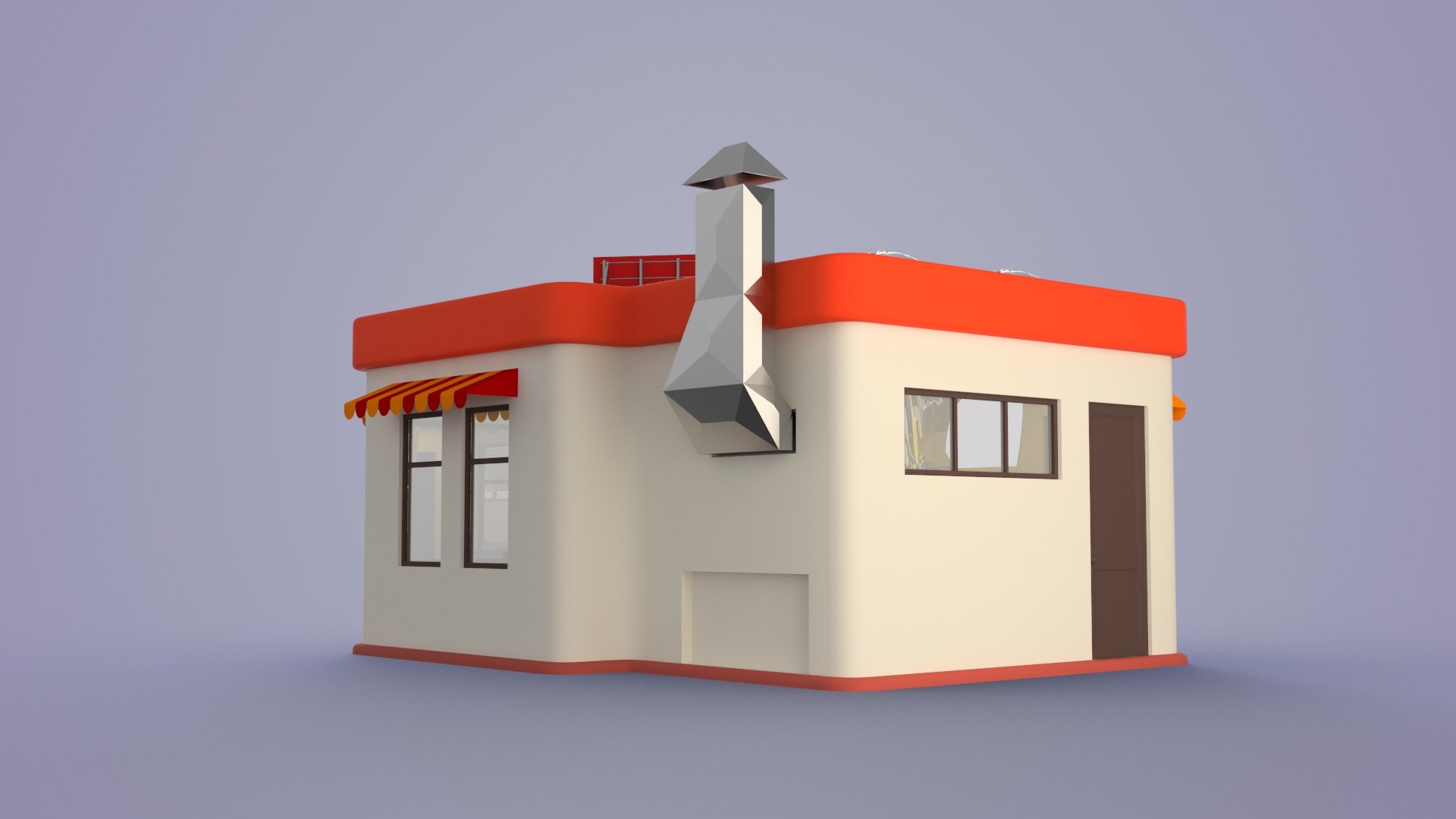 3d Model Cartoon Shawarma Restaurant