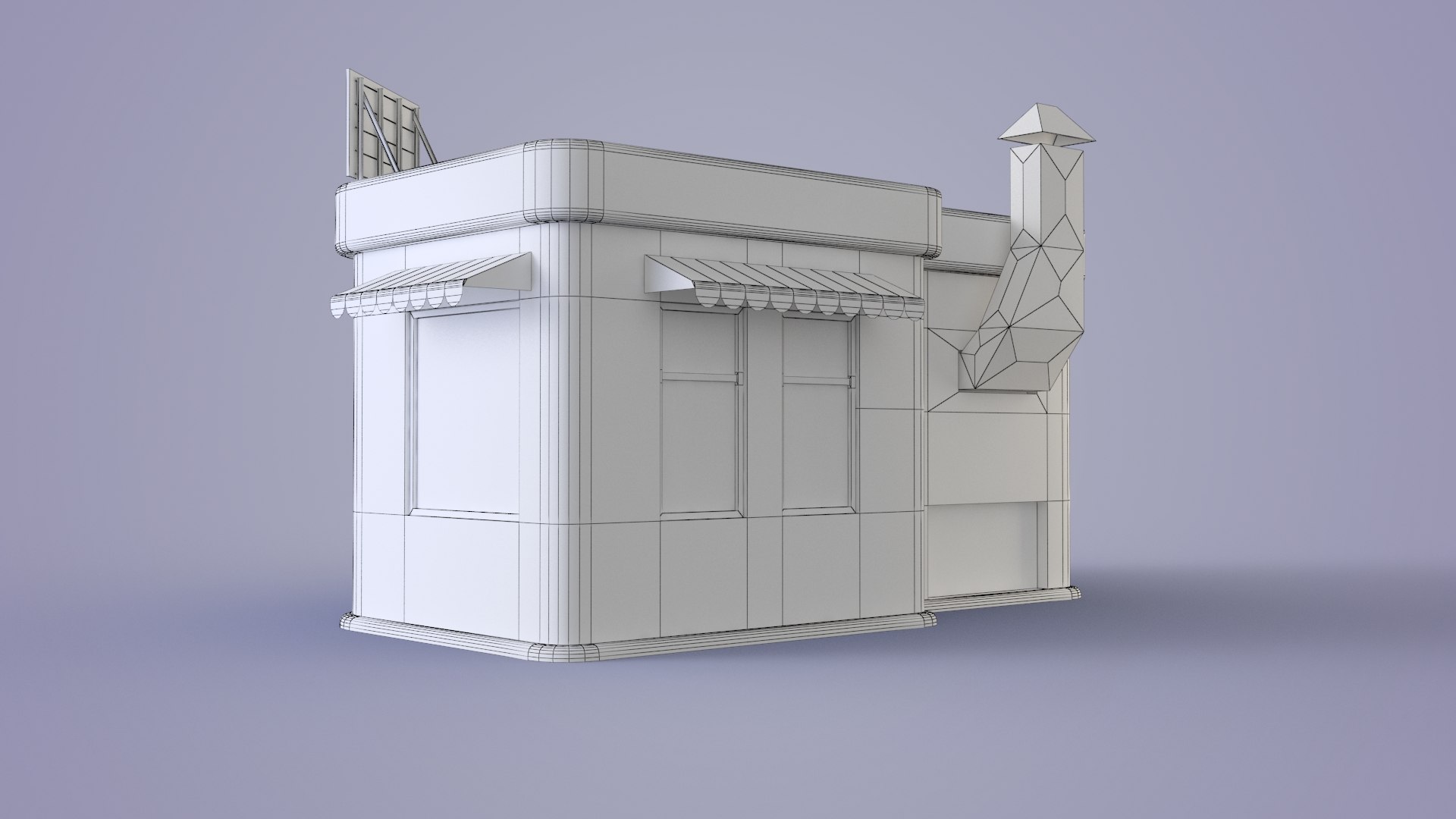 3d Model Cartoon Shawarma Restaurant