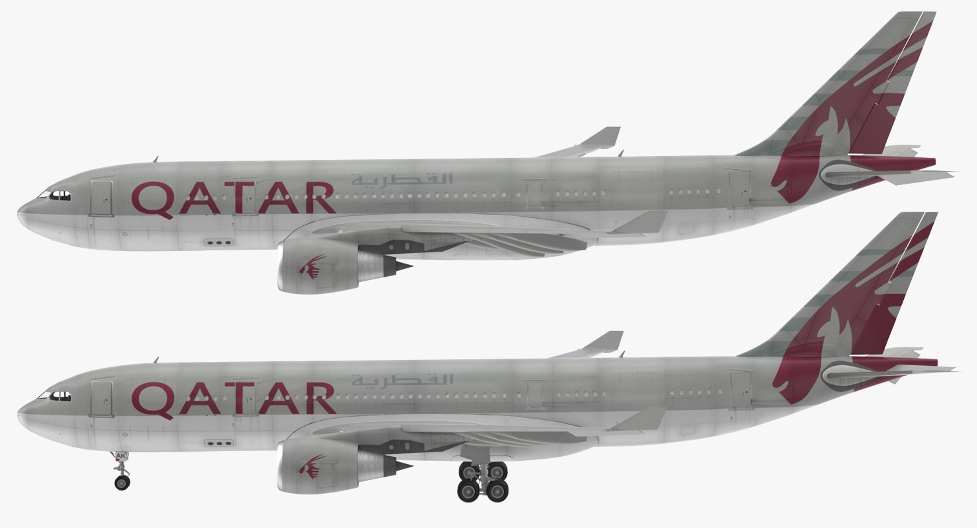 3d Model Airbus A330 P2f Qatar