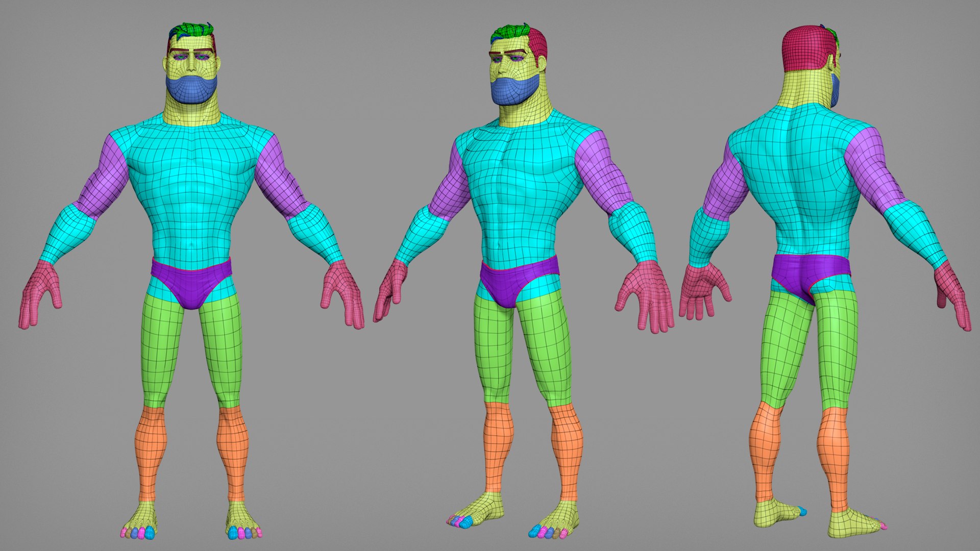 Cartoon Male Character Barry Full Body Base Mesh 3D Model 3D ...