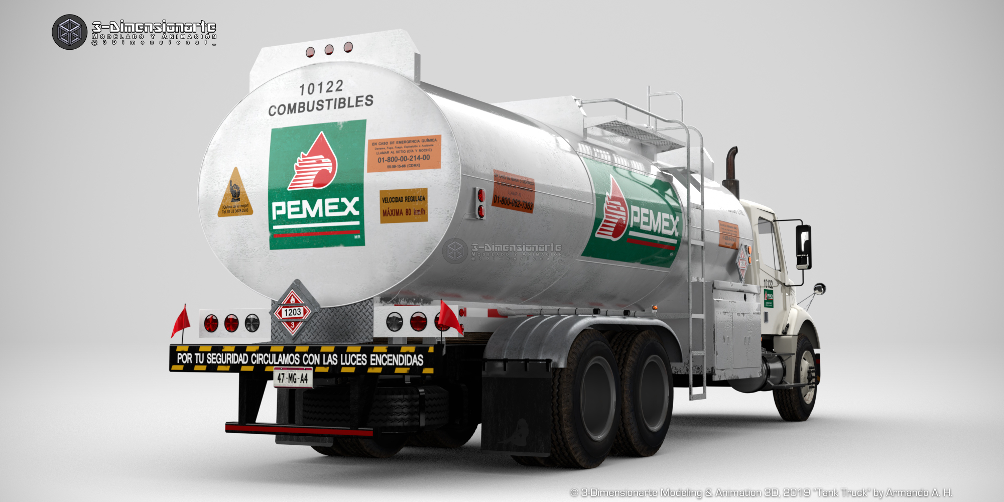 Modelo 3d Camión Cisterna Pemex Pipa Turbosquid 1384634