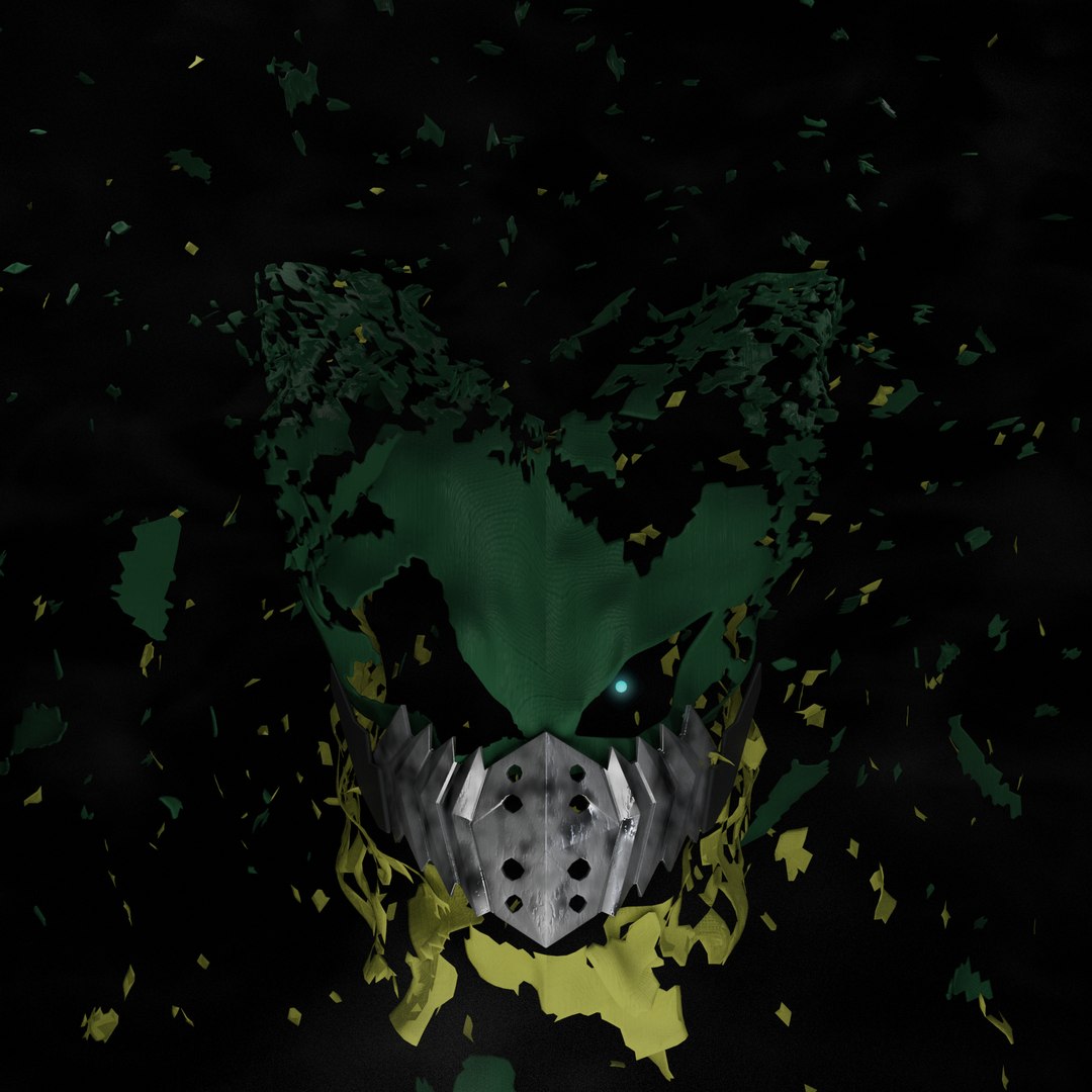 3D Vigilante Deku Mask With Cloth Disintegration Effect - TurboSquid ...