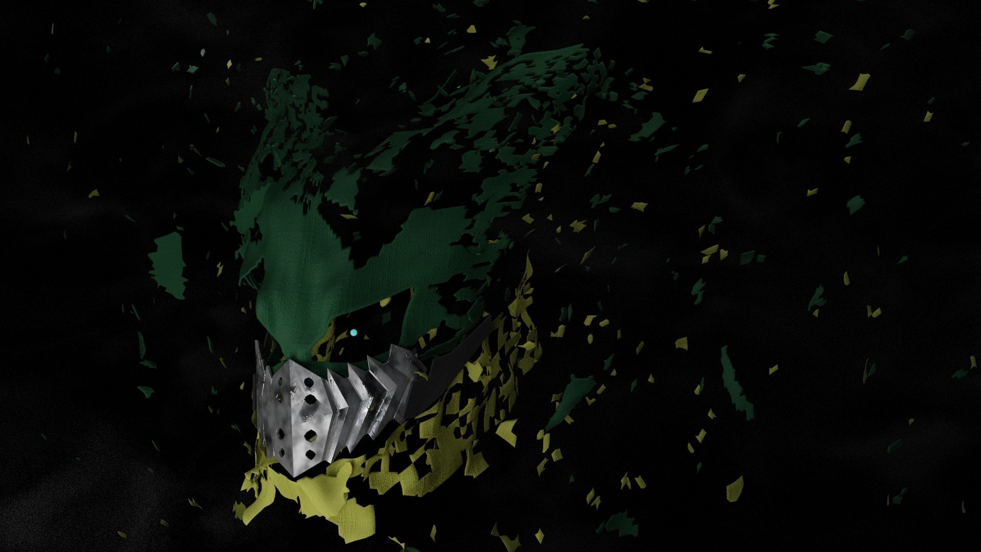 3D Vigilante Deku Mask With Cloth Disintegration Effect - TurboSquid ...