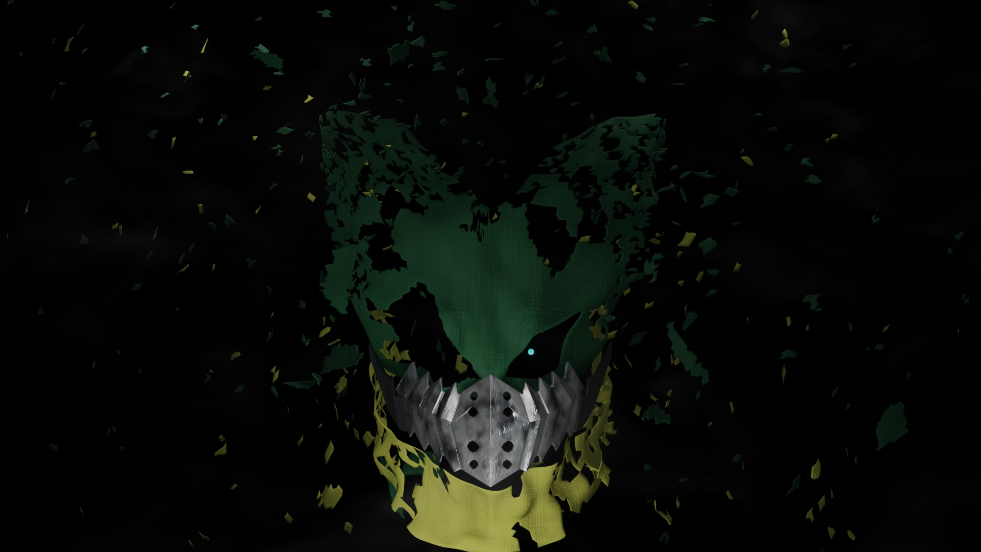 3D Vigilante Deku Mask With Cloth Disintegration Effect - TurboSquid ...