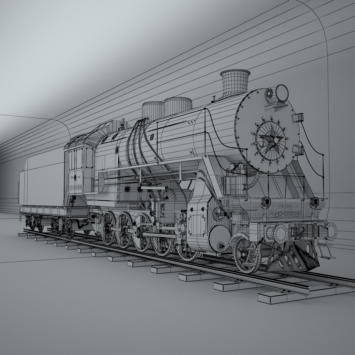 3ds max steam locomotive