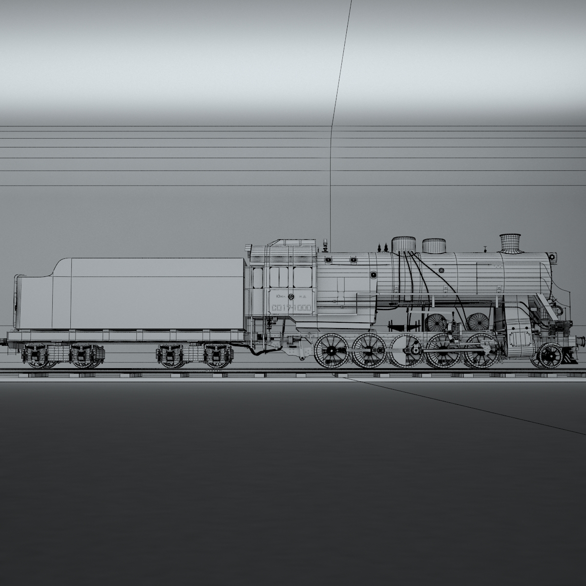 3ds max steam locomotive