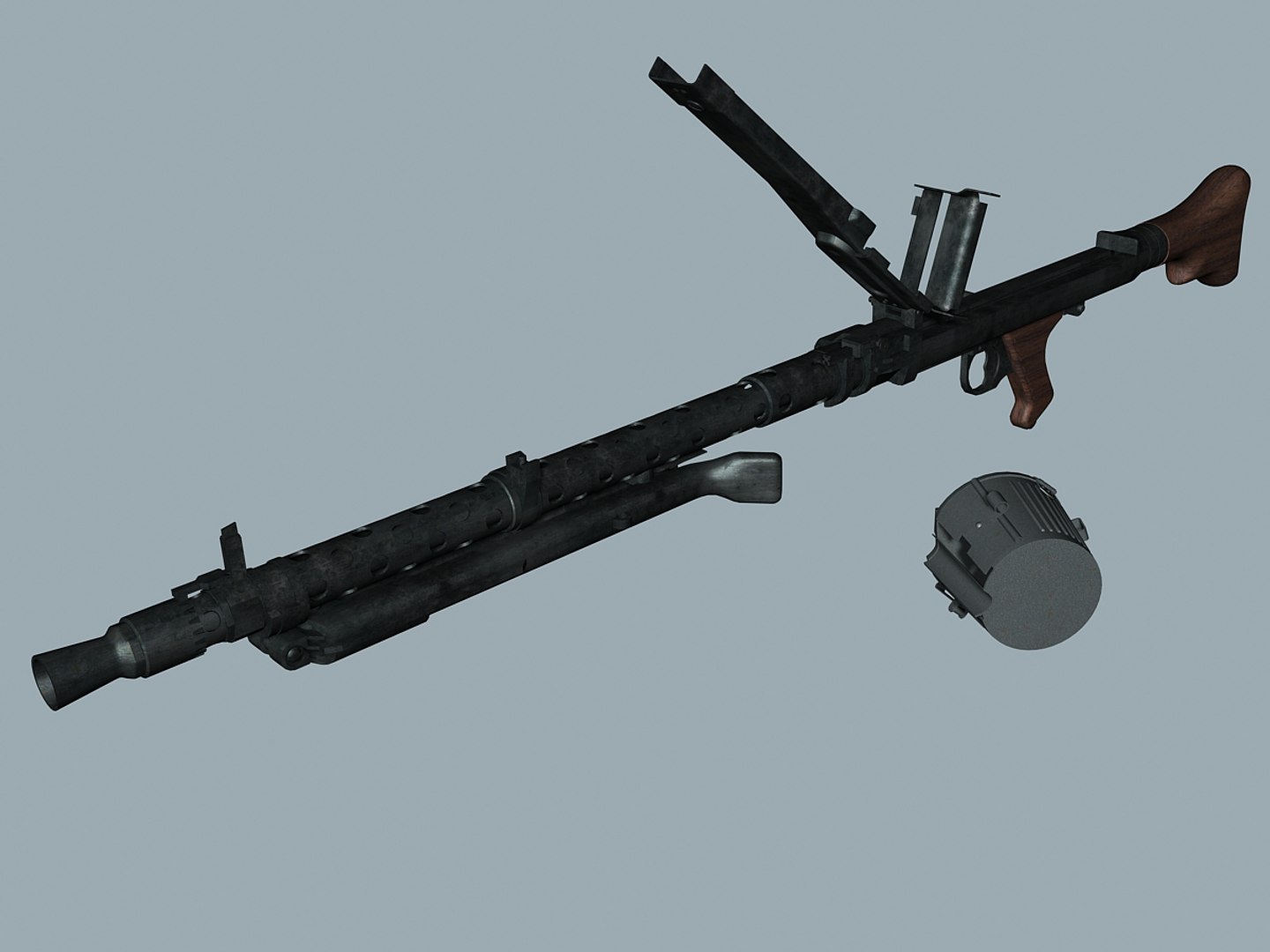 wwii german mg34 3d model