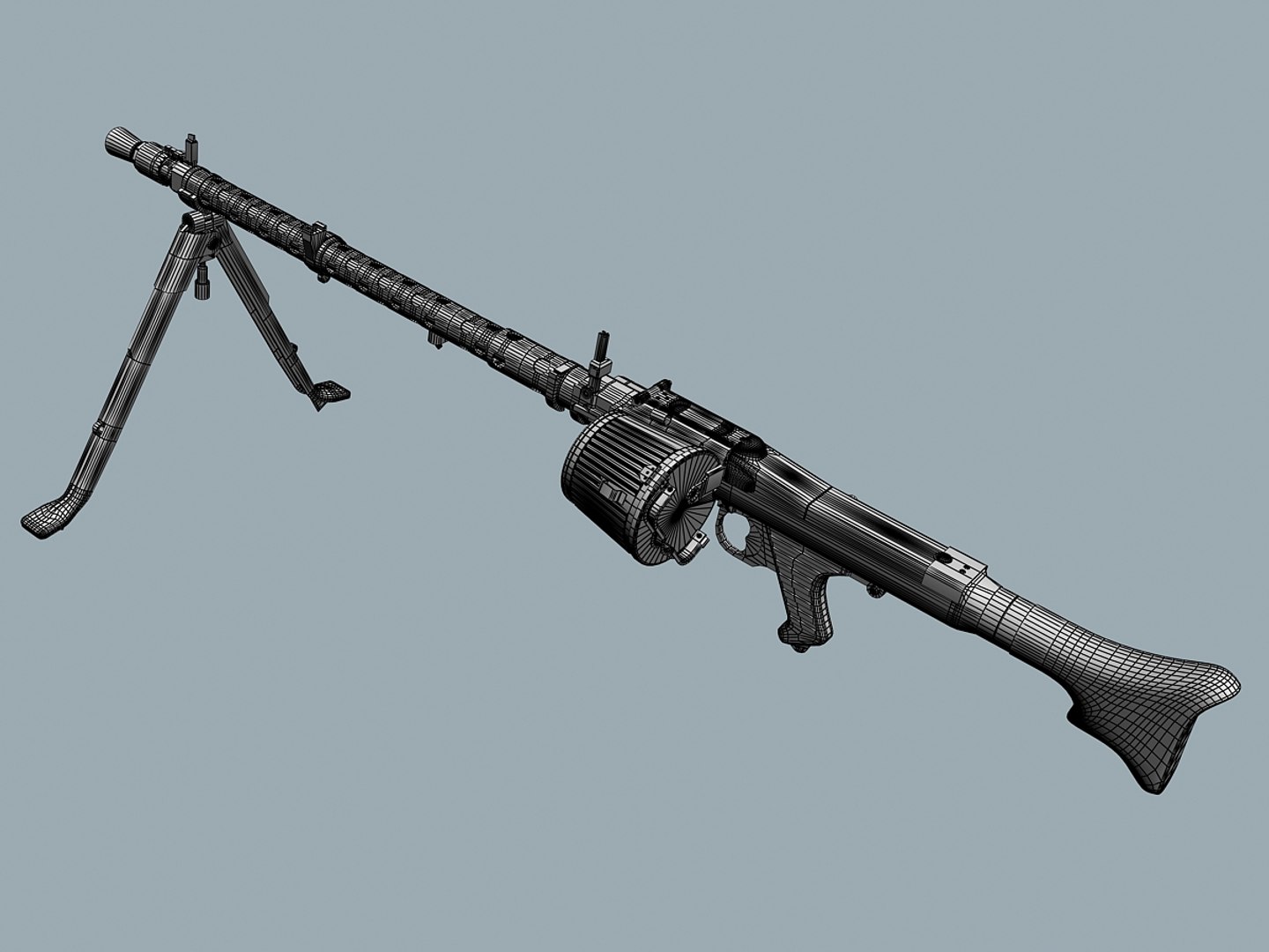 wwii german mg34 3d model