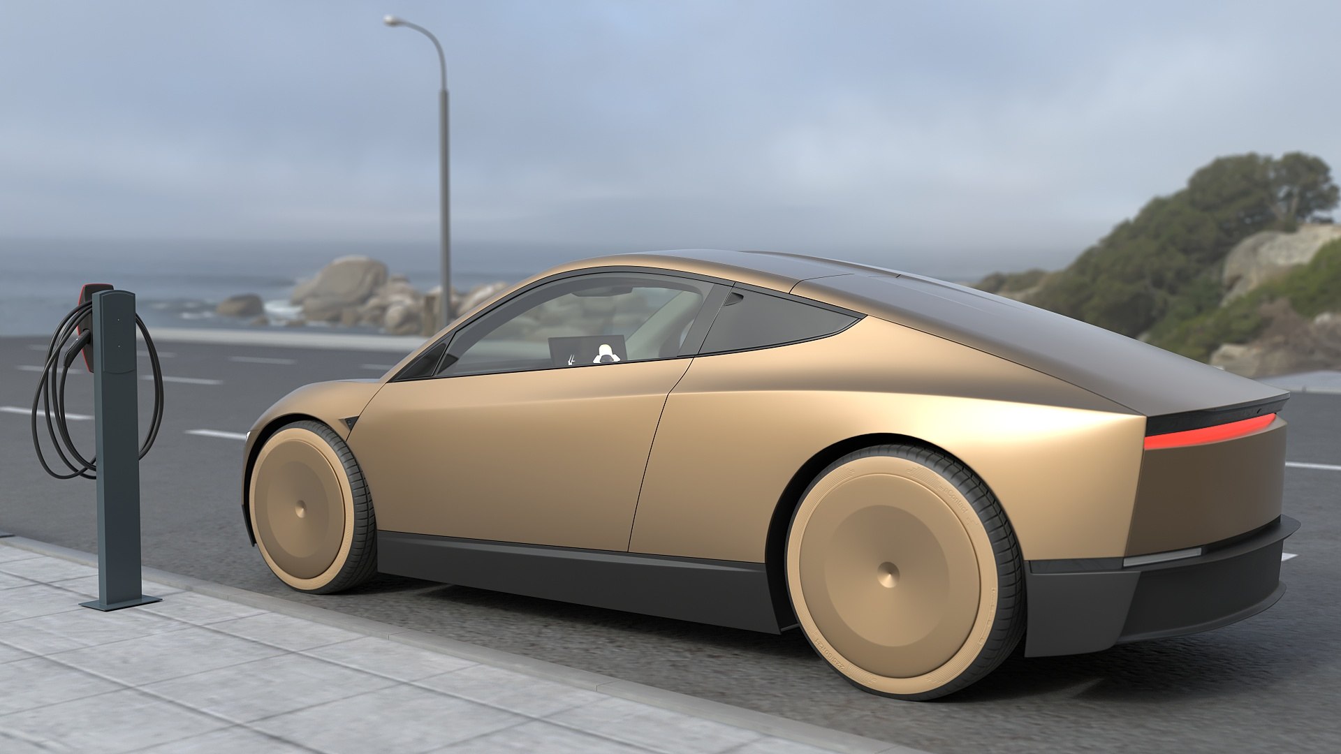 3D Tesla Cybercab Robotaxi With Charger - TurboSquid 2325126