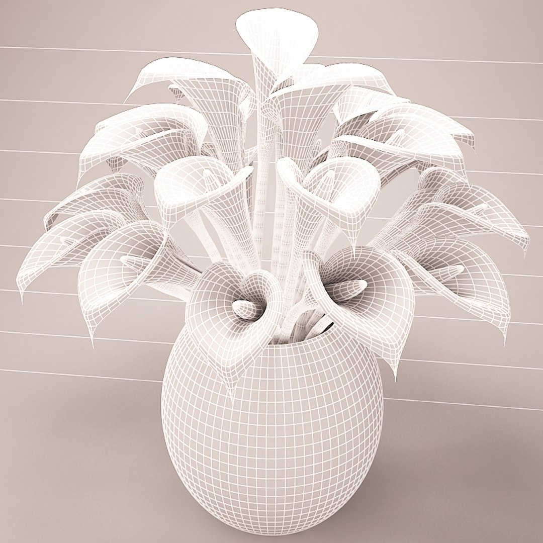 3d Model Beautiful White Flowers Bouquet