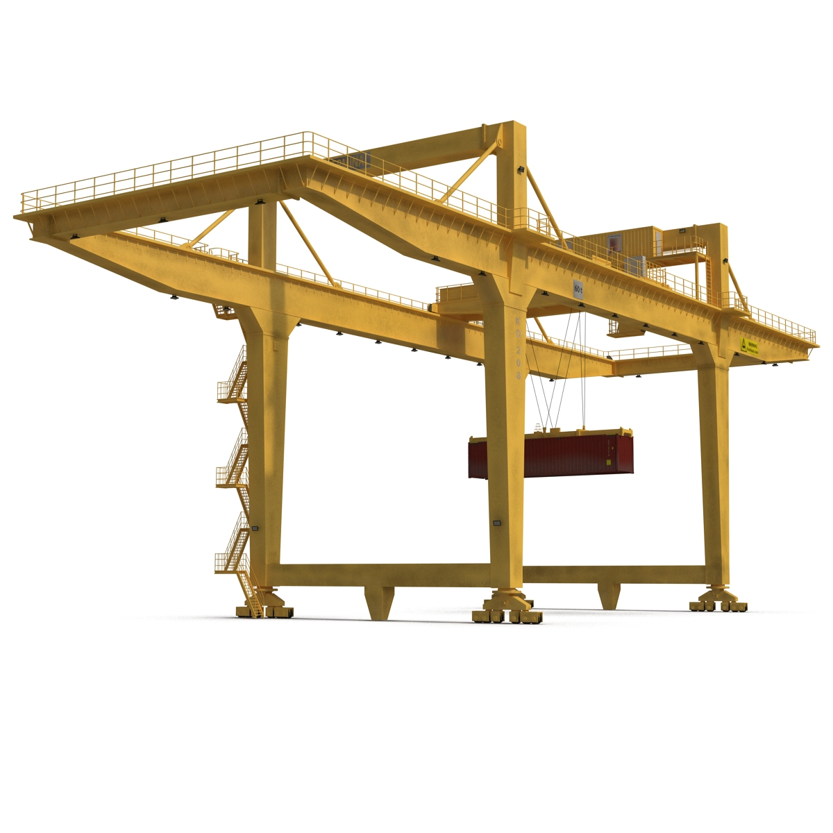 3d model rail mounted gantry container crane