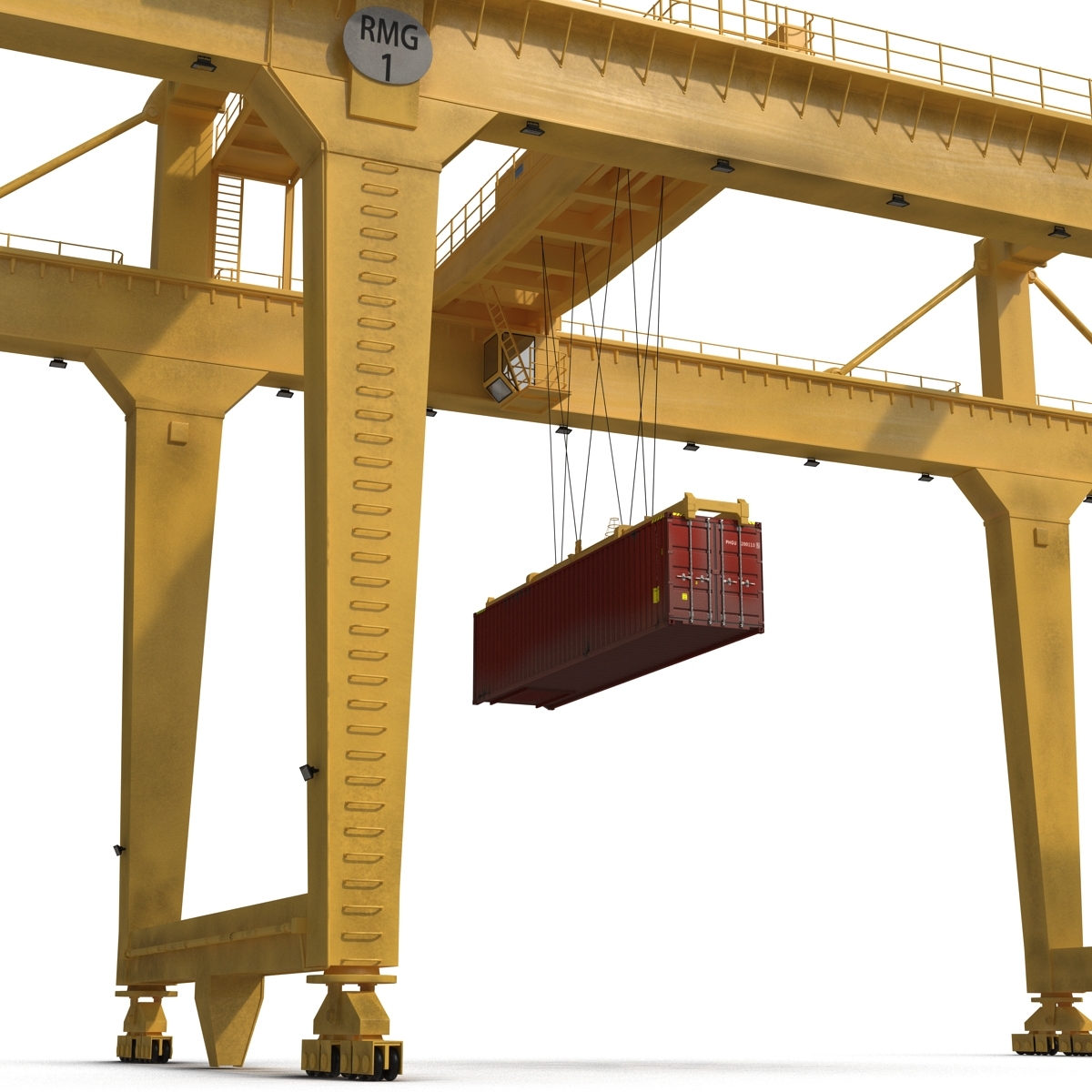 3d model rail mounted gantry container crane