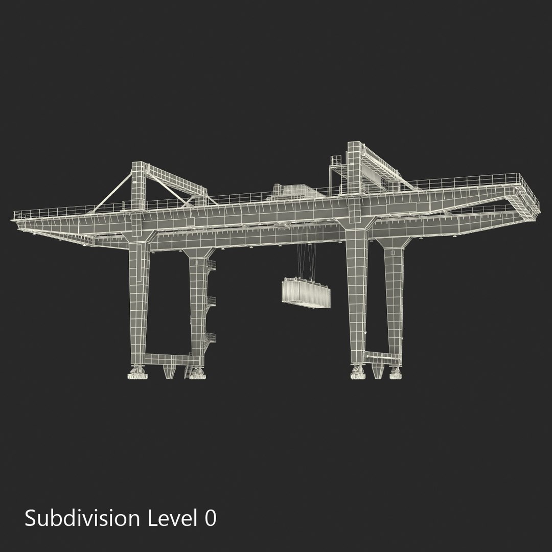 3d Model Rail Mounted Gantry Container Crane