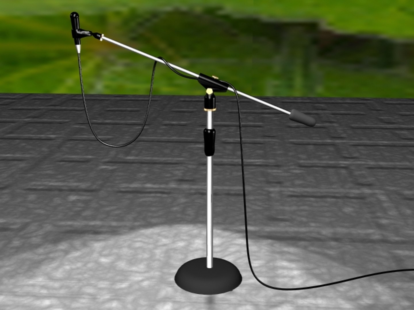 3d microphone stand cable mic model