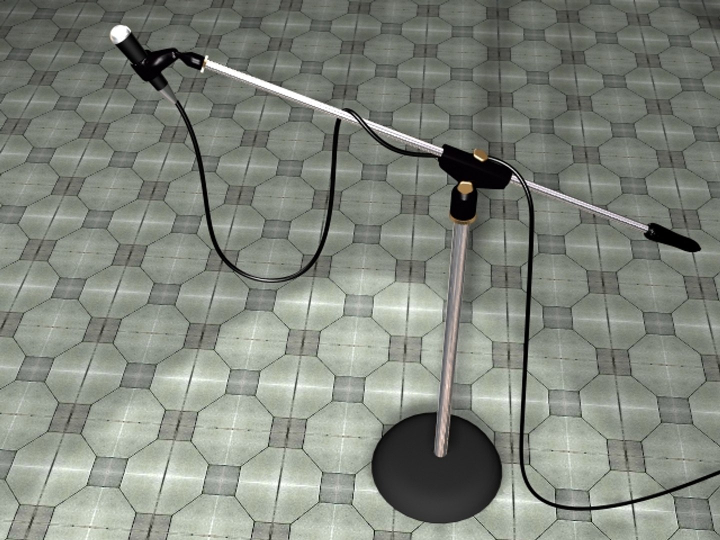 3d microphone stand cable mic model