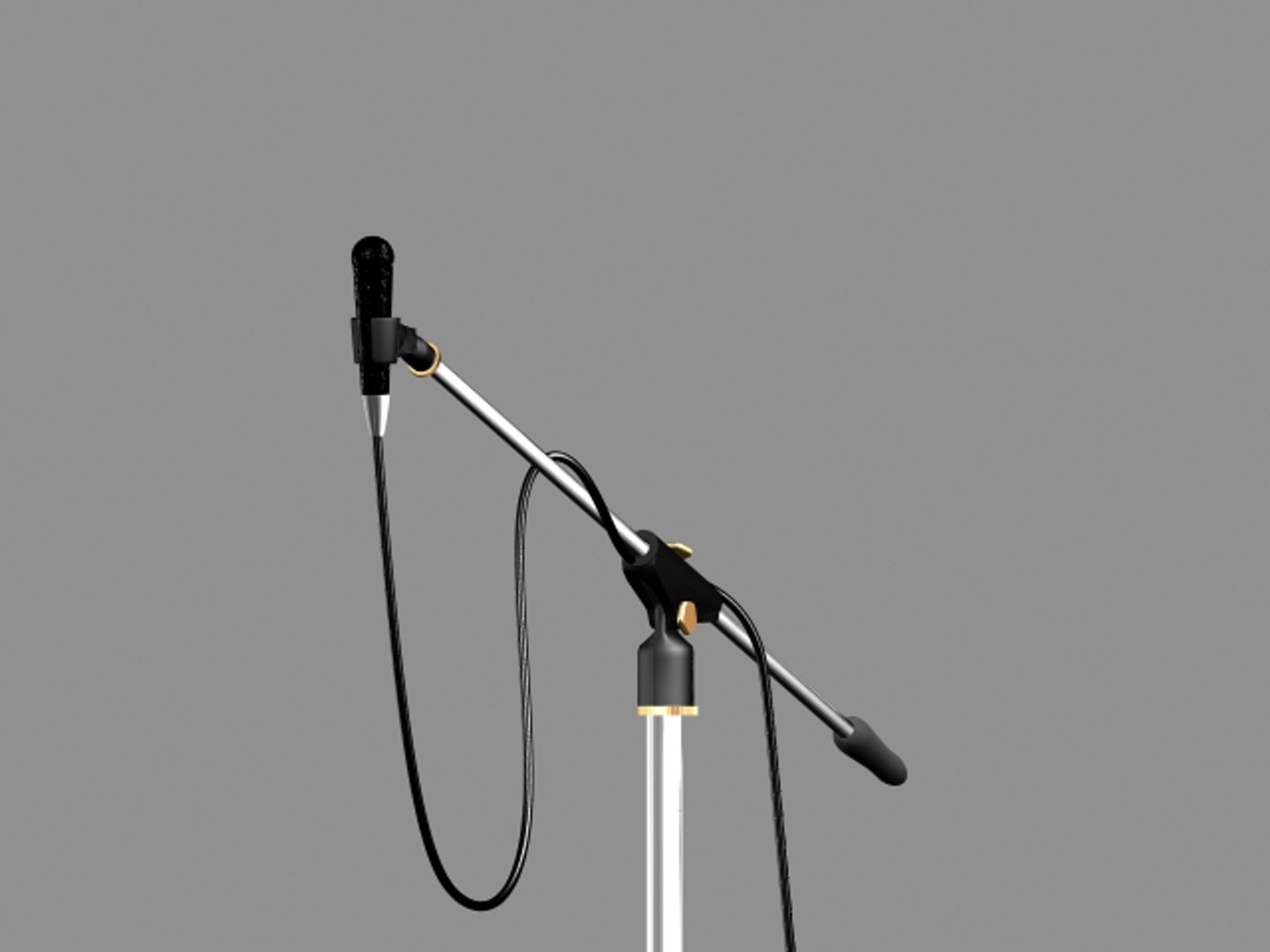 3d microphone stand cable mic model