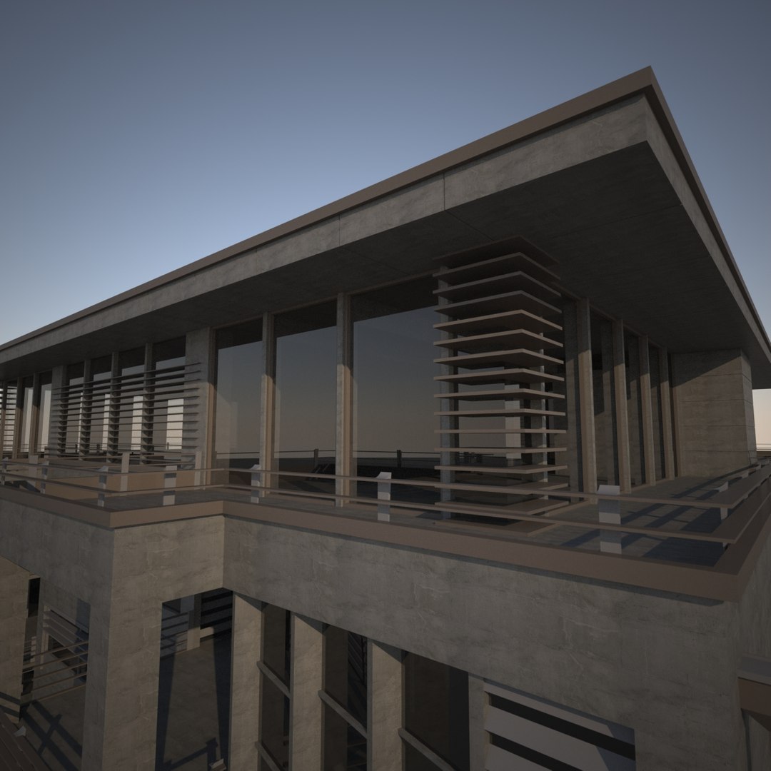 3d modern apartment building model