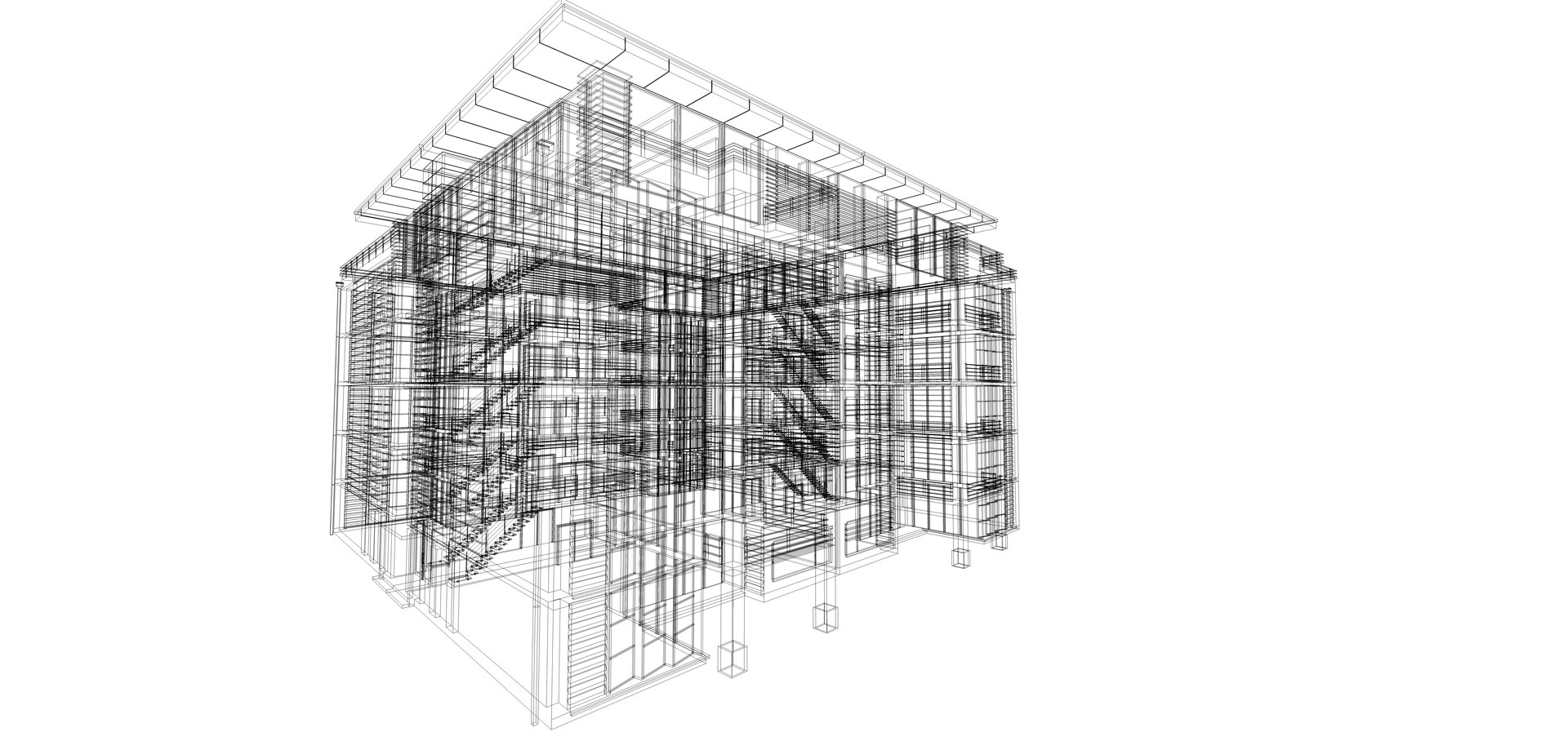 3d modern apartment building model