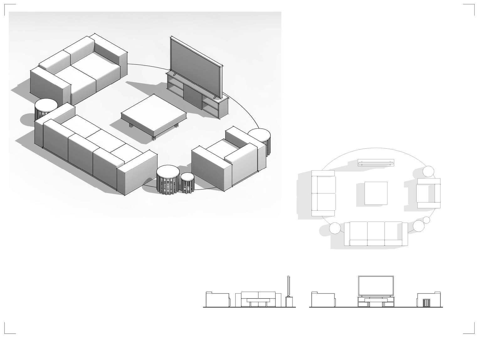 3D Parametric Revit Lounge Family Collection - TurboSquid 1956188