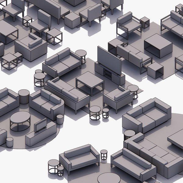 modelo 3d Parametric Revit Lounge Family Collection - TurboSquid 1956188